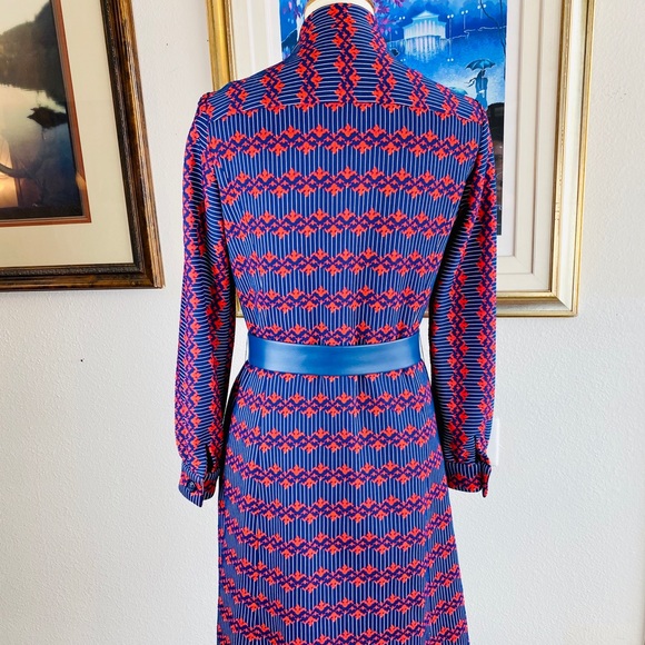 Vintage | Jackets & Coats | 96s Vibrant Blue Red Orange Dress Coat Xss ...